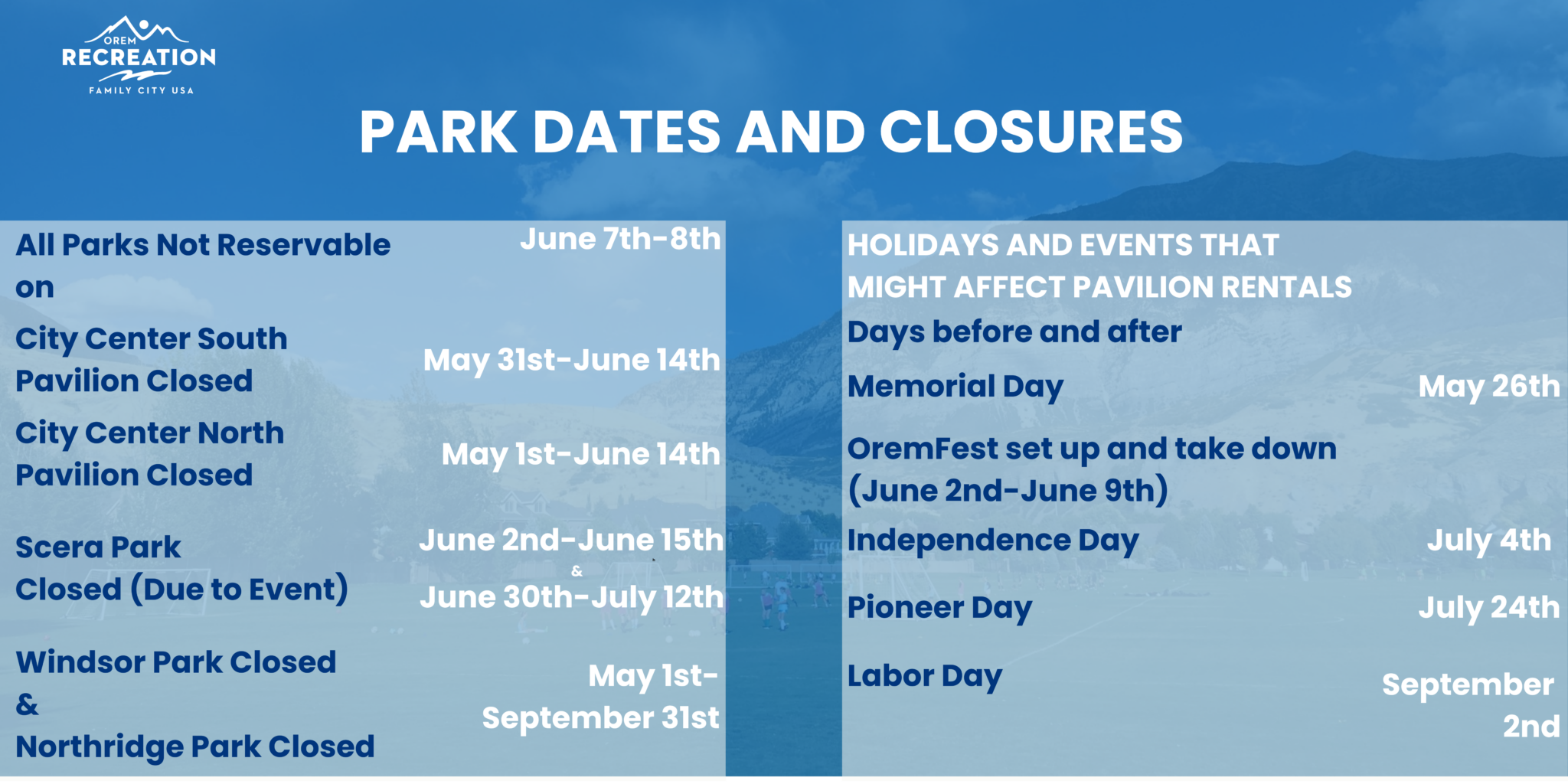 Parks – City of Orem